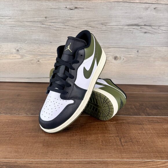 Jordan | Shoes | Air Jordan Low Black Toe Medium Olive Gs 65y White ...